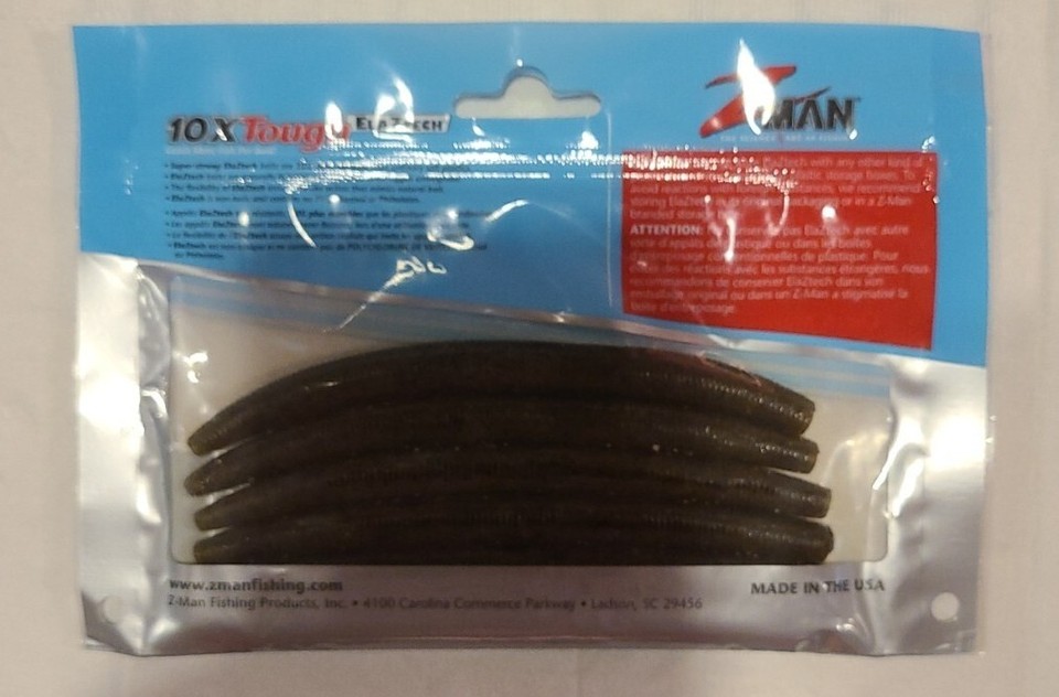 Z-Man ZinkerZ Green Pumpkin 5 inch Soft Plastic Stick Bait 6 pack FREE ...