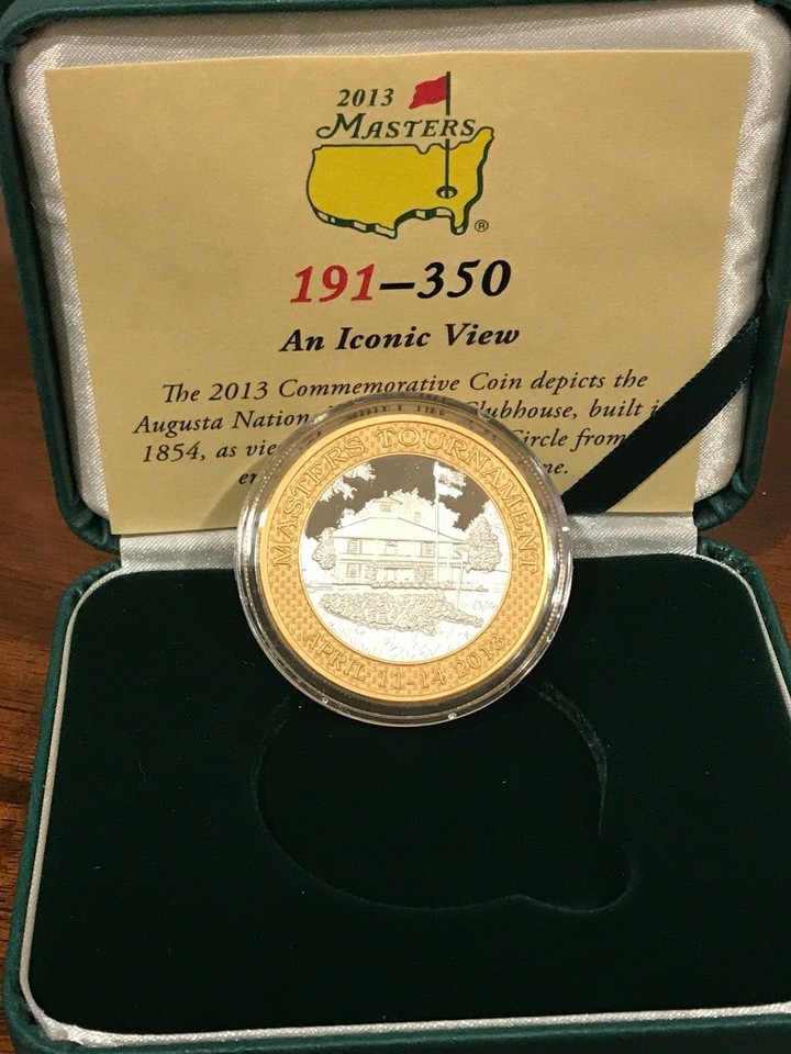 2013 Augusta Masters silver golf coin Iconic View Adam Scott winner ...