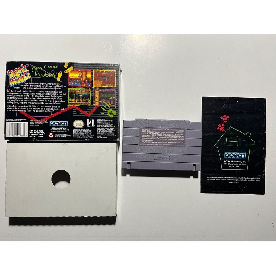 Dennis The Menace (Super Nintendo SNES) Complete CIB Works Authentic🔥 ...