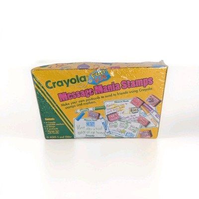 NEW 1995 Crayola Message Mania Stamps Postcards Markers Set Vintage NOS ...