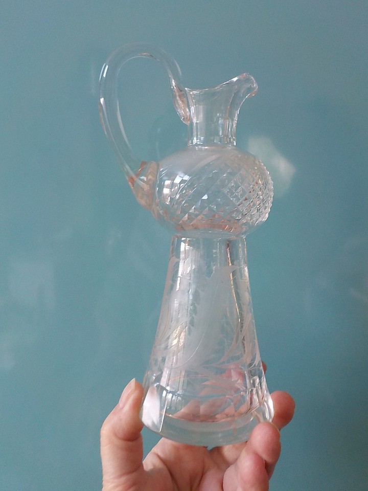 Vintage Edinburgh/Richardsons? Crystal Thistle Pattern Oil/Vinegar ...