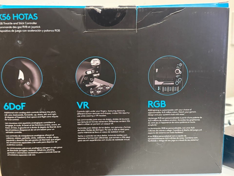 Logitech X56 H.o.t.a.s. RGB Throttle and Stick Simulation Controller ...