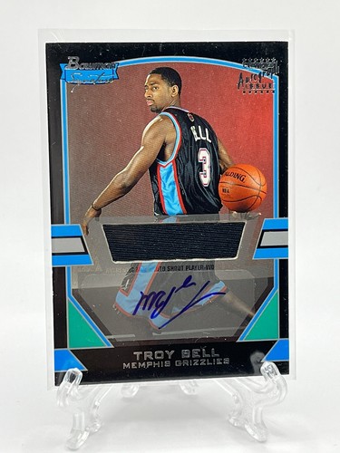 2003 Topps Bowman Signatures Auto Patch 0752/1250 Troy Bell Memphis ...