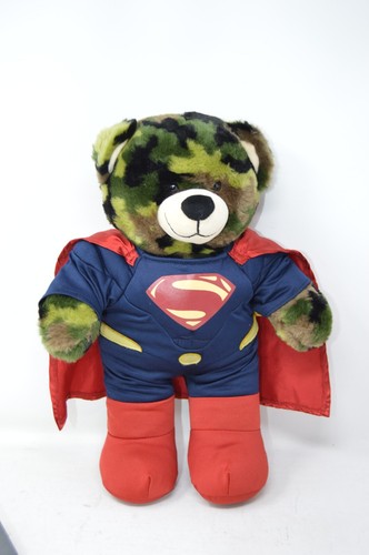Build A Bear Superman Teddy Bear Removable Body Suit & Cape Camo Green ...