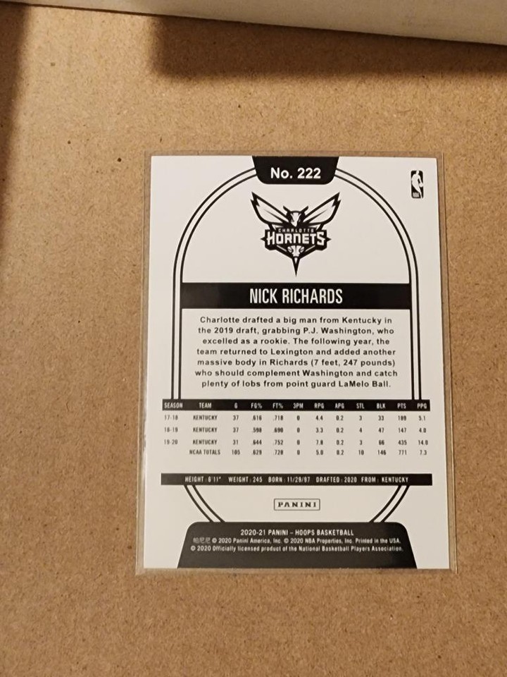 NICK RICHARDS 2020-21 Hoops #222 BUY ANY 2 ITEMS FOR 50% OFF ...