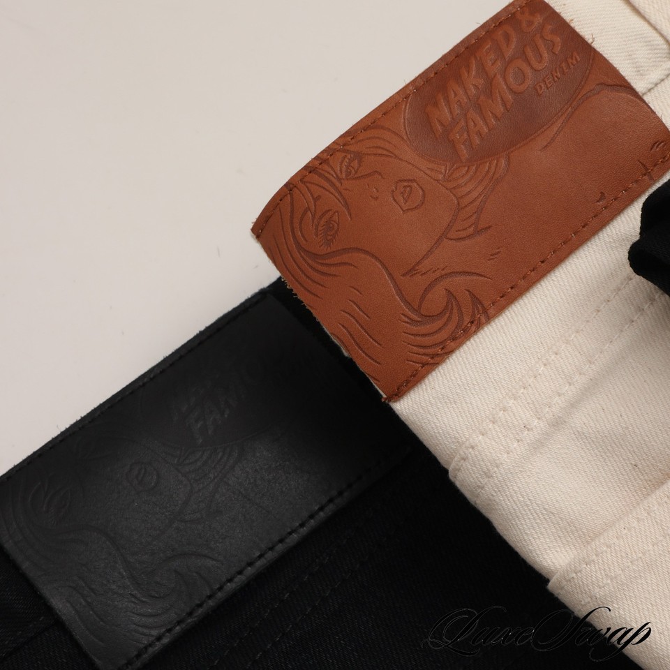 LOT X2 Naked & Famous Made in Canada Black Cream Stretch Super Guy ...