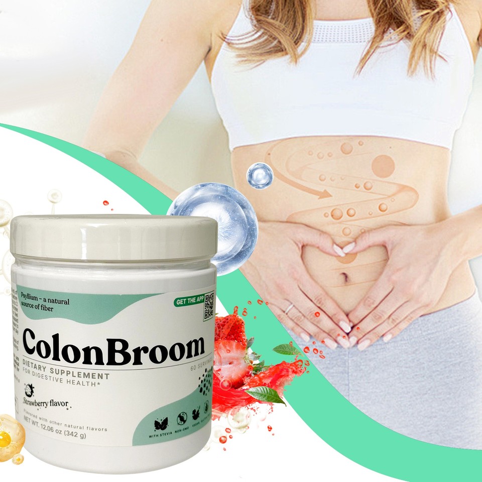 Colon Broom Fiber Supplement For Digestive Health- Strawberry Flavor ...