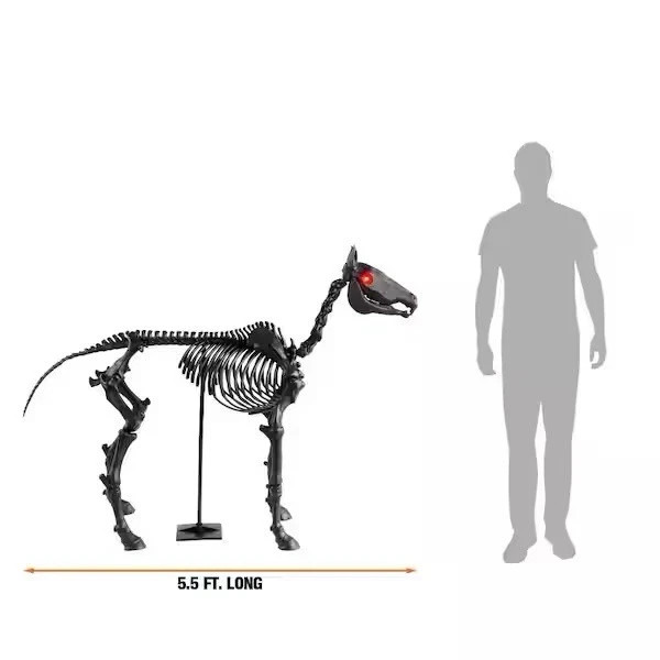 5.5 FT LED BLACK SKELETON PONY HALLOWEEN Animatronic Home Depot 2025 | eBay