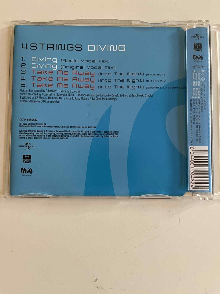 4 STRINGS Diving REMIX / Take Me Away REMIXES AUS CD SINGLE 2003 4STRINGS | eBay