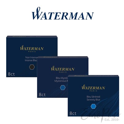 Waterman Ink Cartridges LARGE Size Fountain Pen Refills (8 Pack) Choose ...