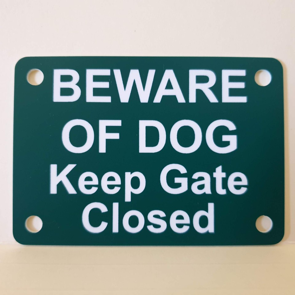 Beware of Dog Keep Gate Closed Sign Plaque Close Shut Outdoor Rated ...