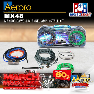 Aerpro MX48 Maxcor 8AWG 4 Channel Amp Install Kit | eBay Australia