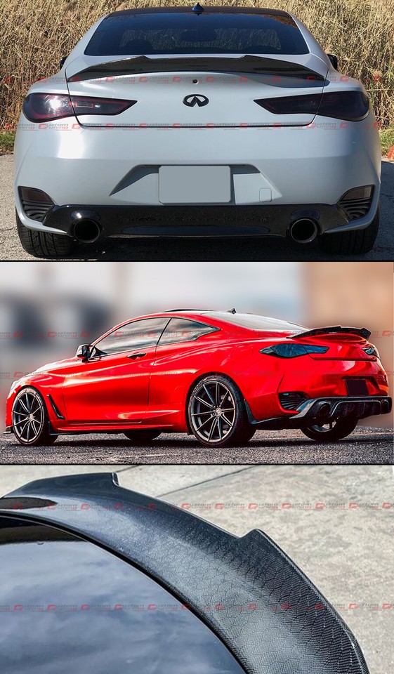 FOR 2017-2022 INFINITI Q60 HONEYCOMB CARBON FIBER PSM DUCKBILL TRUNK ...