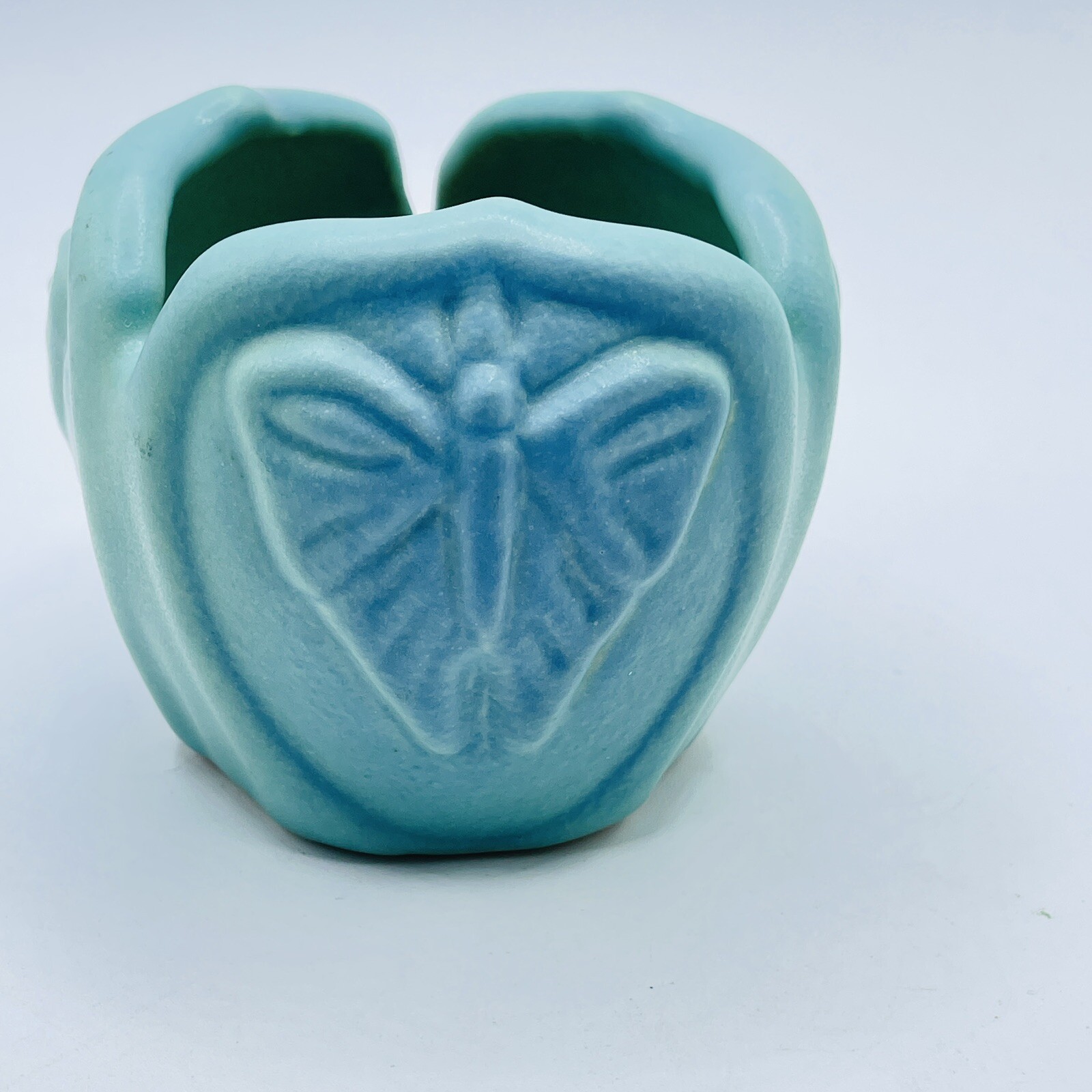 Vtg. Van Briggle Ming Blue Butterfly Tulip Vase 3” | eBay