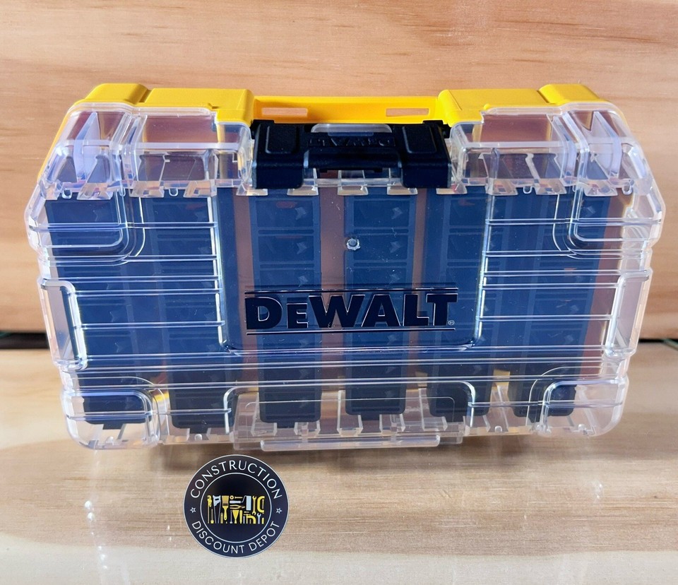 Dewalt Tough Case+ Clear Top/Yellow bottom Storage Case w/holders for ...