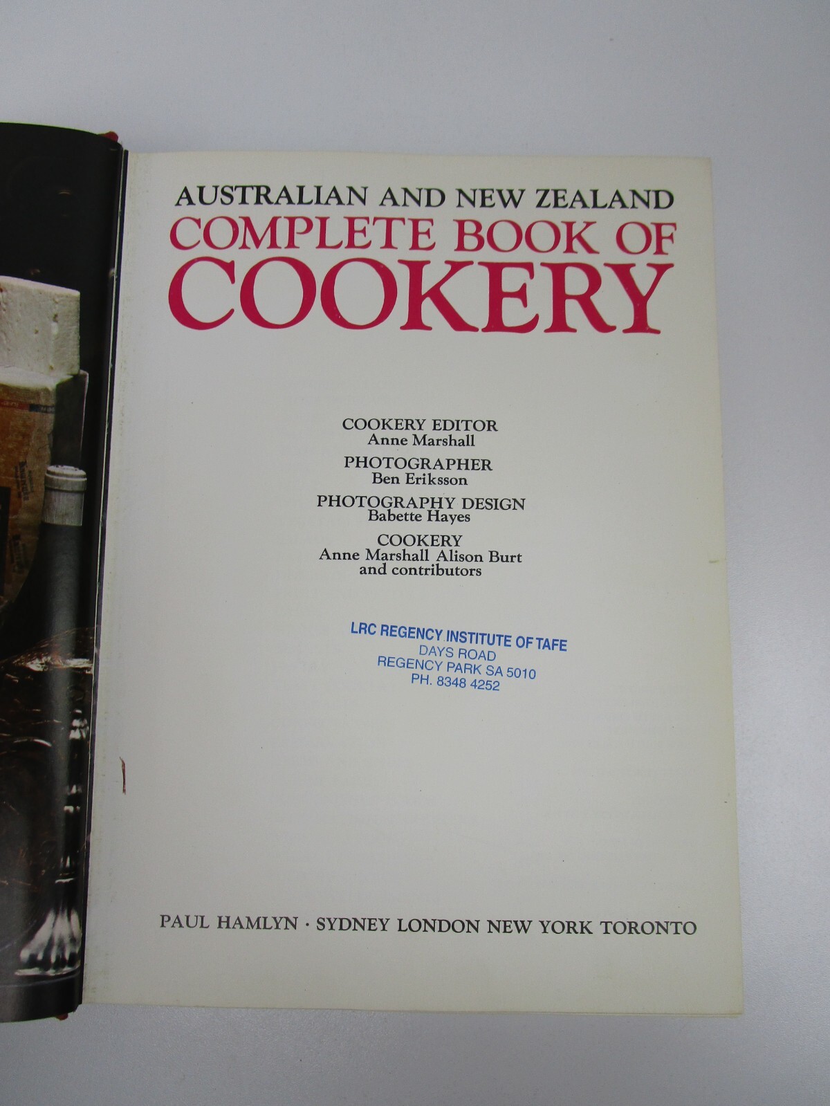 Australian And New Zealand Complete Book Of Cookery by Anne Marshall ...