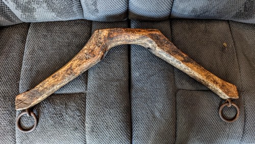 Antique PRIMITIVE WOODEN YOKE ~ Hand Hewn ~ Single Ox /Cattle ~ Great ...