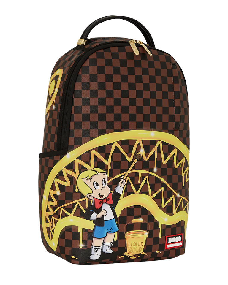 Sprayground Richie Rich Paint the Shark Gold Backpack Limited Edition ...