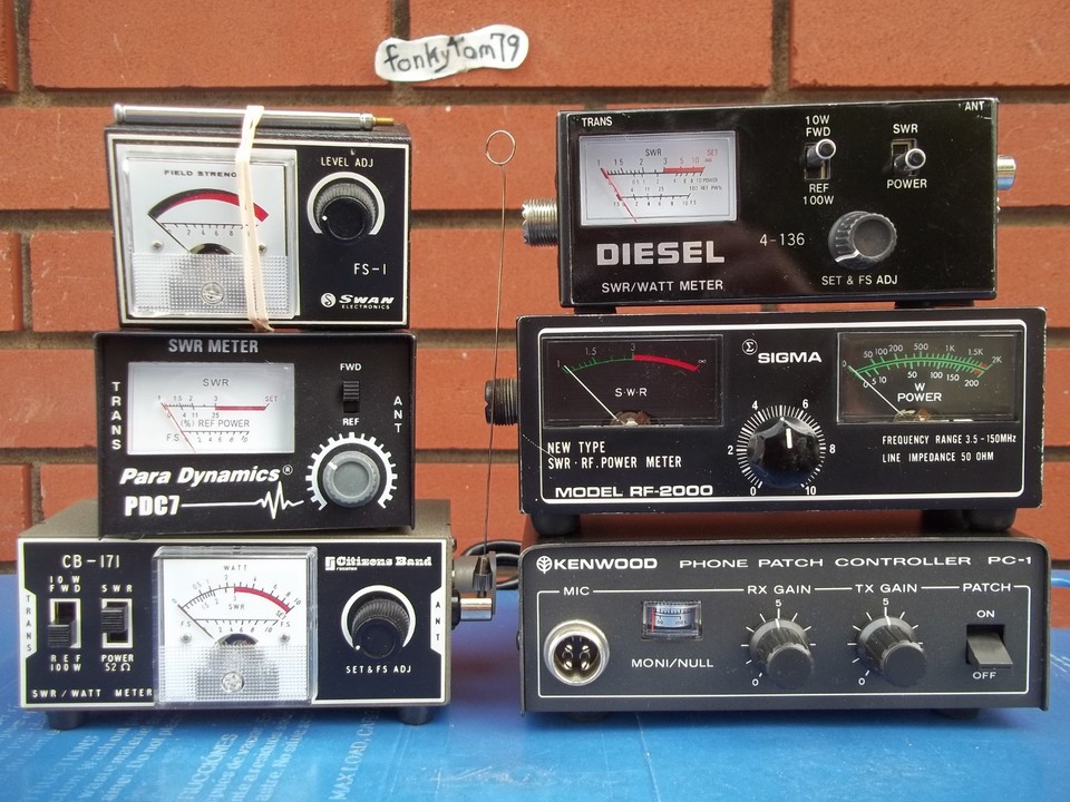 6 VARIOUS USED CB METERS~ PARA DYNAMICS PDC7, DIESEL, SWAN FS-1, SIGMA ...