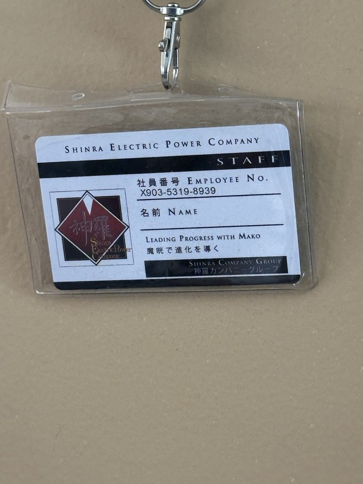 Final Fantasy 7 Remake Shinra ID FFVII w/ Matching Lanyard (READ ...
