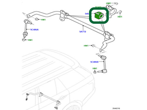 LAND ROVER REAR STABILIZER BAR BUSHING SET RANGE ROVER 13-21 DISCOVERY ...