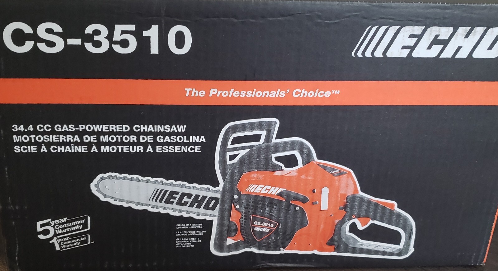 Commercial Gas Saw ECHO CS-3510 Commercial Gas Chainsaw - 34.4cc Engine ...
