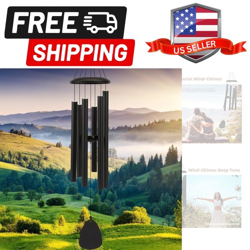 Outdoor Aluminum Wind Chimes Deep Tone Melodic 32" Modern Decor Gift | eBay