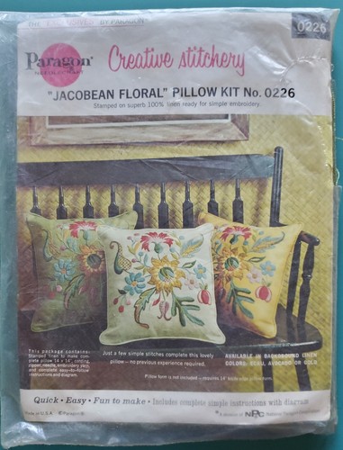Paragon Needlecraft Creative Stitchery Jacobean Floral Pillow Kit 0226 ...