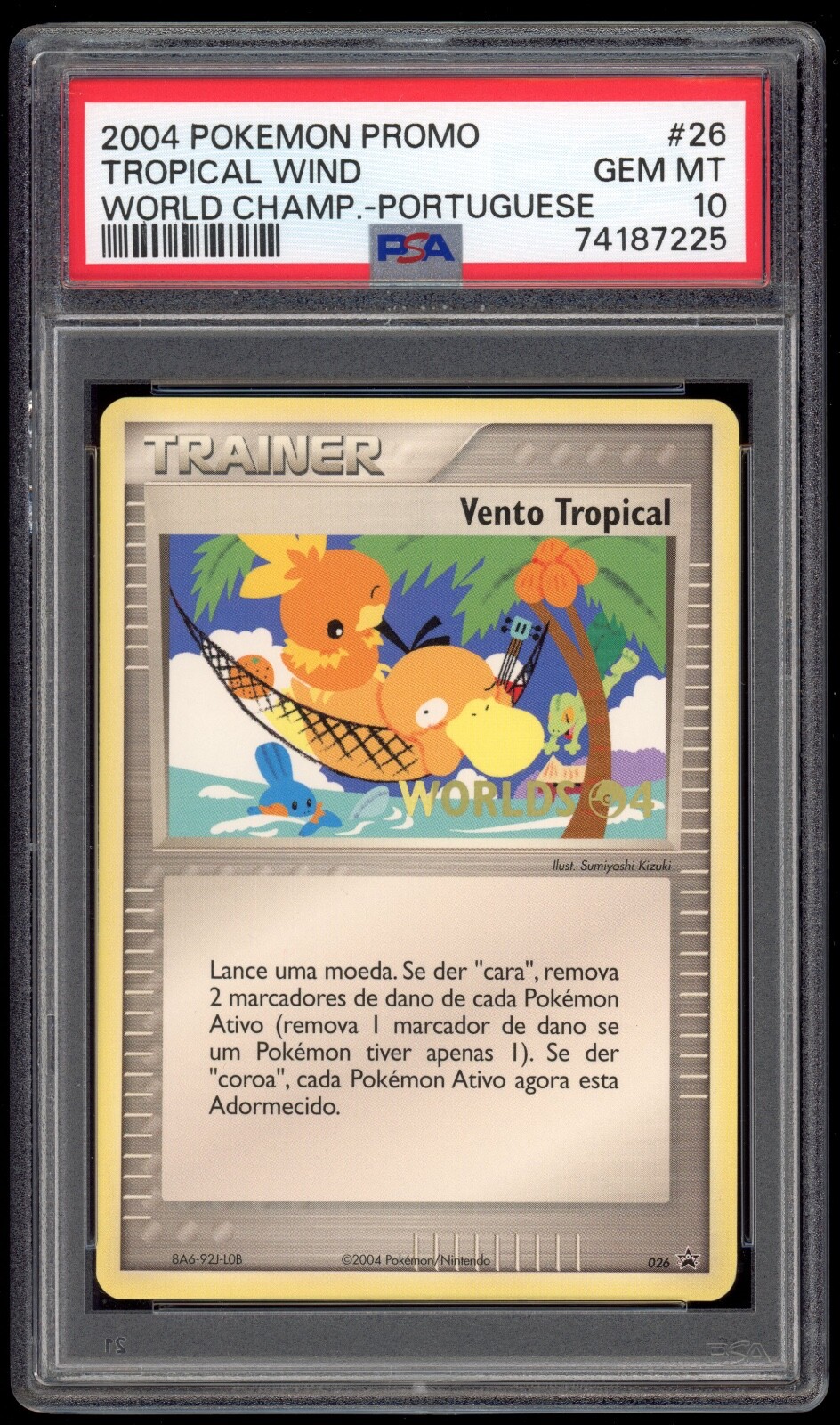 2004 PSA 10 PORTUGUESE Tropical Wind Pokemon World Championships 026 ...