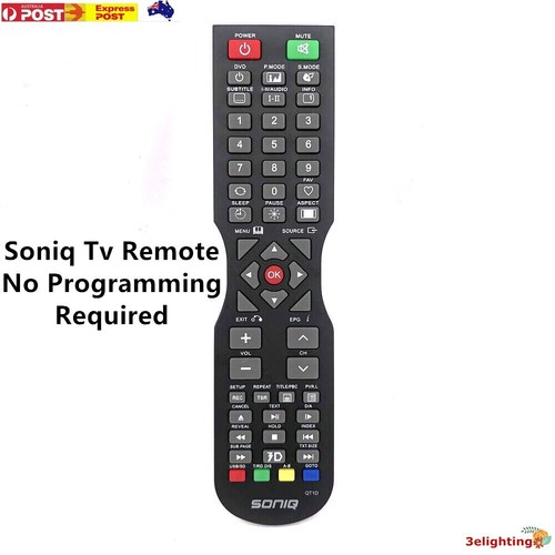 Original OEM For SONIQ TV Remote Control (QT166, QT155, QT155S) QT1D NO ...