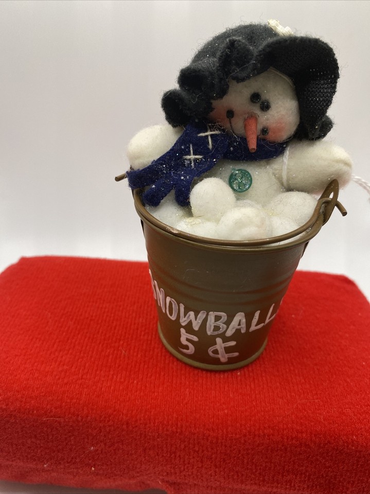 Snowman selling snowballs Christmas ornament | eBay