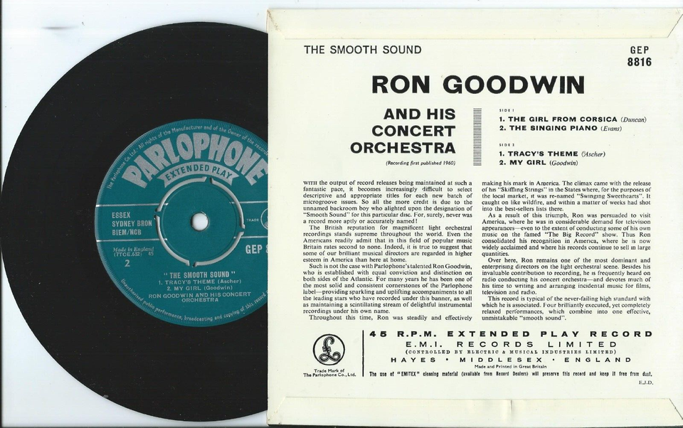 Ron Goodwin & Orch:EP:The Smooth Sound- 4 Tracks:UK Parlophone | eBay