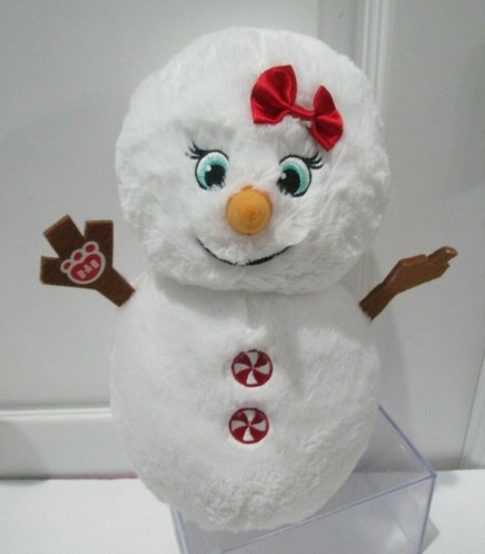 Build A Bear Girl Snow Man Plush Christmas Stuffed Figure Peppermint ...