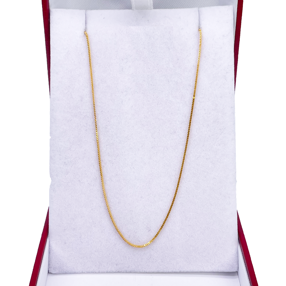 22ct Yellow Gold Solid Foxtail Chain Necklace 20" inches 0.6mm Width ...