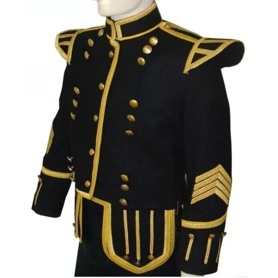 Doublet Kilt Jacket Scottish Military Piper Men's Wool Tunic Drummer ...