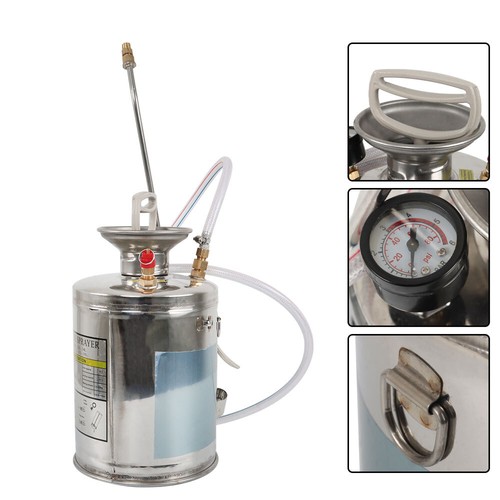 Stainless Steel Sprayer 1 Gal Steel Hand-Pump Sprayer with 3FT ...