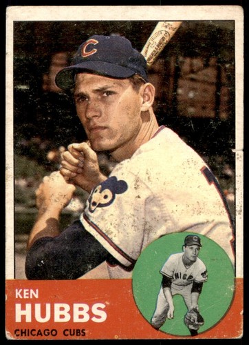 1963 TOPPS KEN HUBBS 15 FAIR BASEBALL CHICAGO CUBS | eBay