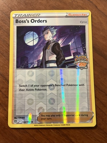 Boss's Orders (Cyrus) Regional Promo - NM 132/172 Pokemon Championships ...