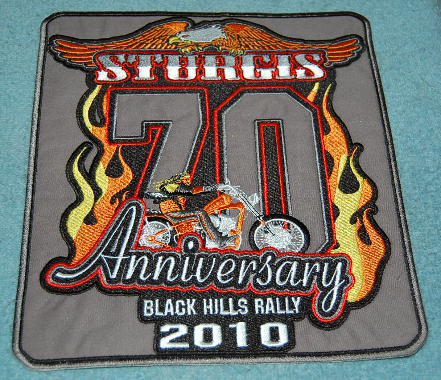 Sturgis 70 Anniversary Black Hills Rally 2010 LARGE Embroidered Patch ...