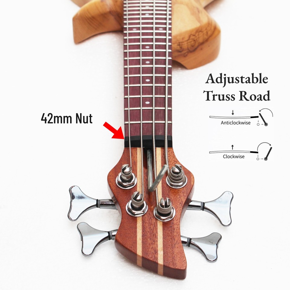 BatkingMini Travel Ukulele Electric Ubass 4 String Fretted Bass Ukulele ...