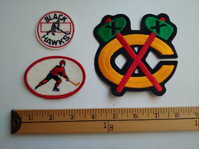 ( 3 NHL CHICAGO BLACKHAWKS HOCKEY SHOULDER JERSEY PATCH CREST HULL ...
