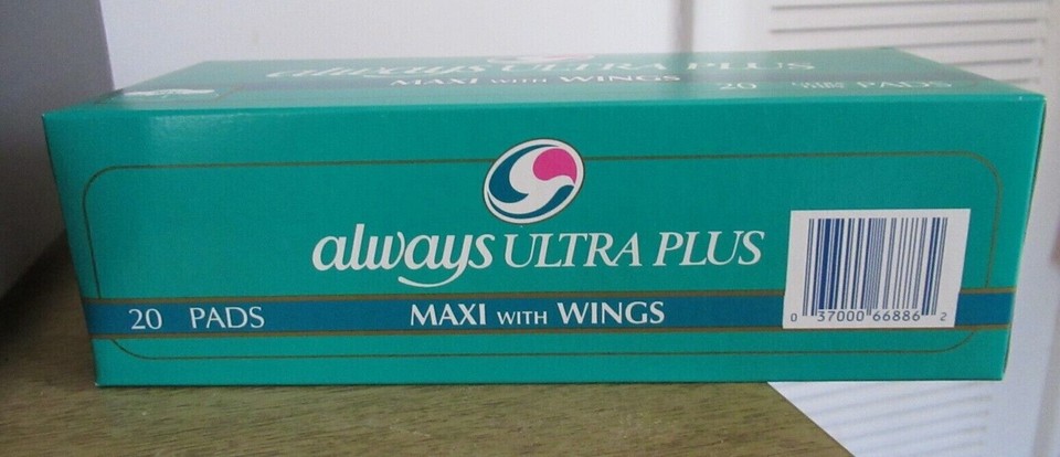 Vintage Always Maxi Plus Maxi with Wings 20 Ultra Thin Pads Reg L 1991 ...