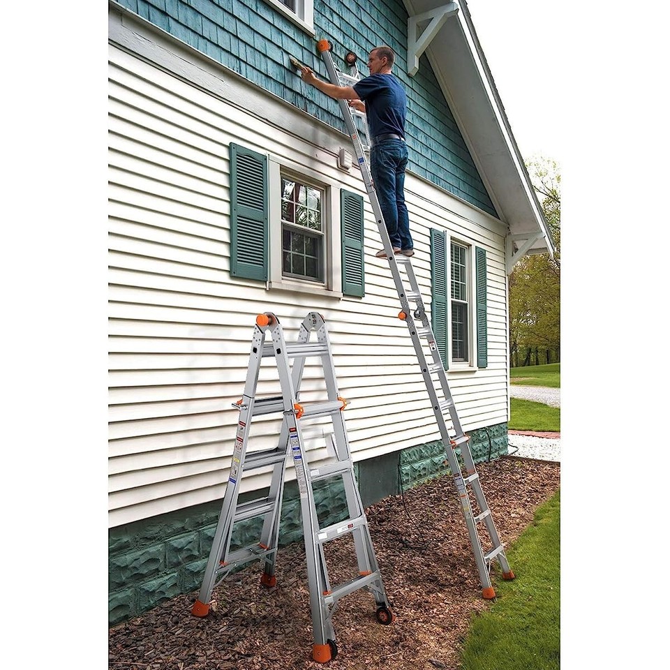 17 FT TACKLIFE MULTI-USE LADDER ALUMINUM TELESCOPING MULTIFUNCTION 300 ...