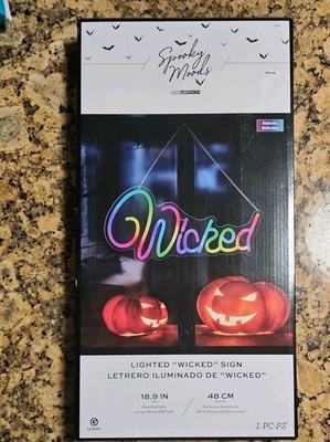 Spooky Moods LED Lighted Neon Wicked Sign | eBay