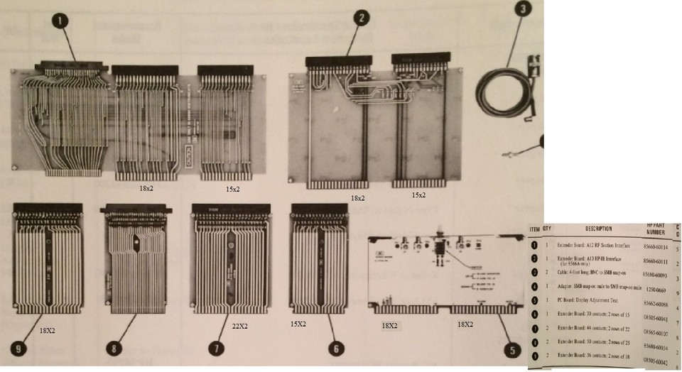 HP AGILENT 8566a FOUR BOARD EXTENDER KIT - HP 8566 Spectrum Analyzer ...