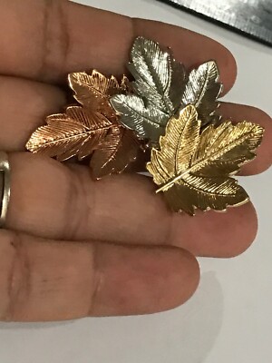 Women Three Color Leaves Enamel Pin Badges Fashion Metal Pins Brooch | eBay