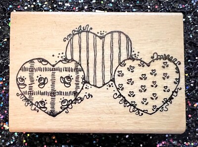 Vintage Rubber Stamp "Heart Patterns Border" by Hooks Lines & Inkers 2 ...