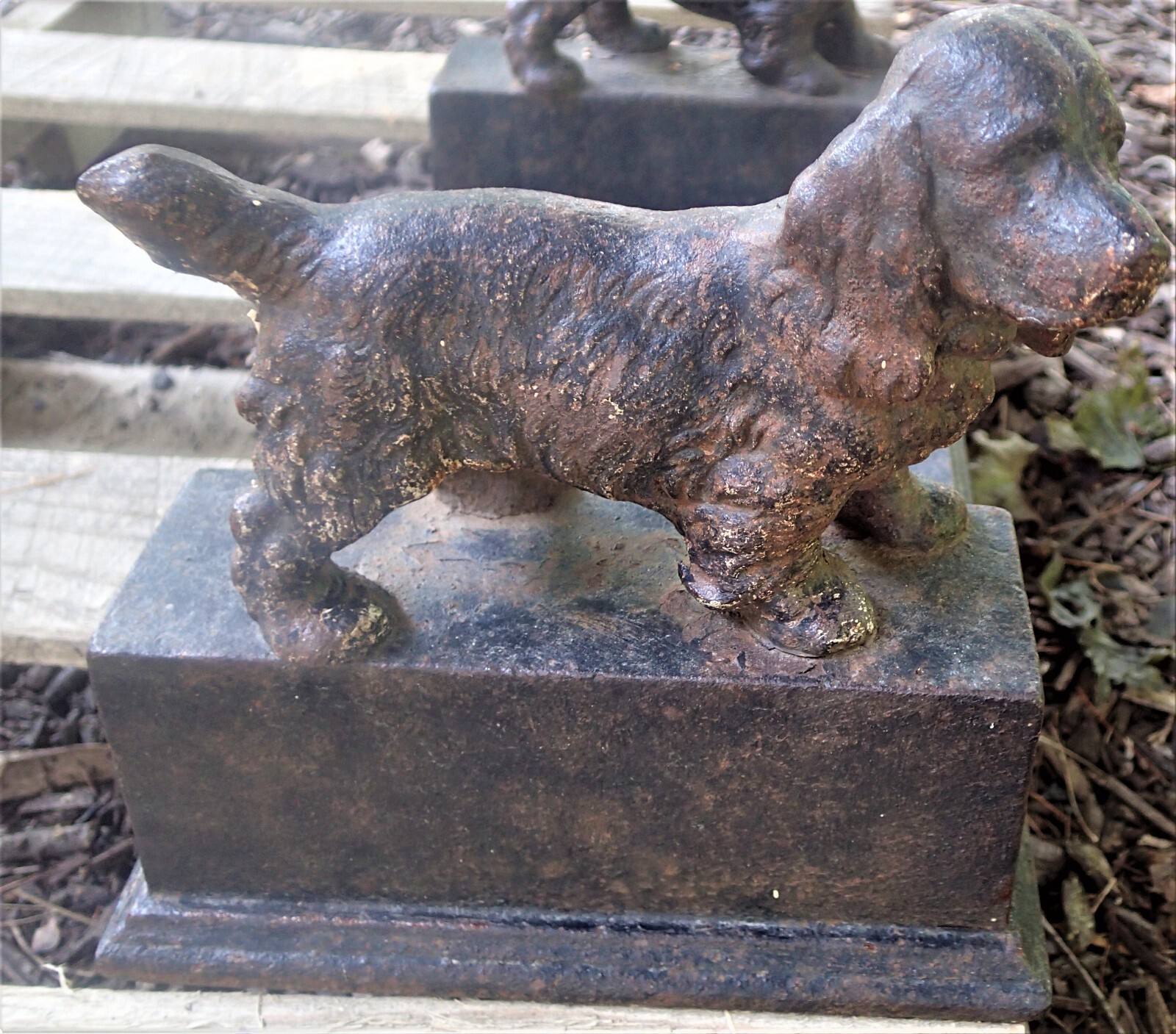 ANTIQUE COUNTRY HOME HUBLEY CAST IRON COCKER SPANIEL DOG BOOT SCRAPER ...
