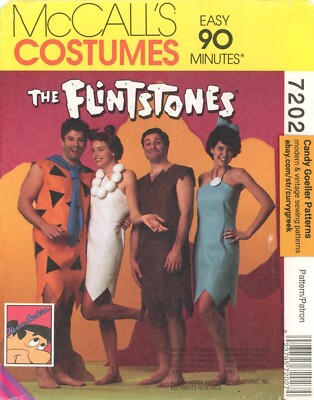 McCall's 7202 Fred & Wilma Flintstone, Barney & Betty Rubble KIDS Sz 12 ...