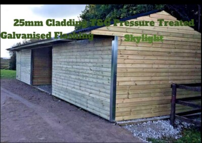 12ft x 36ft Horse Wooden Stable & Shelter Block Animal Stable 25mm T&G ...